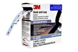 3M MP-3526/27N-Black Hook and Loop Fastener, 1" x 5 yd. (Pack of 5) - 3M