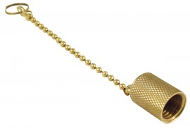 CPS AVC134C Brass Cap with Chain Tether, 1/2in ACME