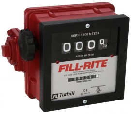 FILL-RITE 901C Mechanical Flow Meter, 6 to 40 GPM, 1" ports