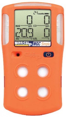 Gas Clip MGC-S Multi-Gas Detector, H2S/CO/O2/LEL, two-year