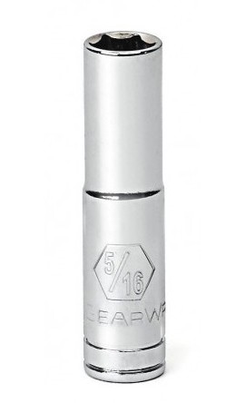 GearWrench 80145 ¼" Drive 6-Point Deep Metric Socket, 10 mm