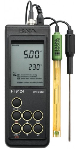 Hanna HI9124 Portable pH Meter, Waterproof
