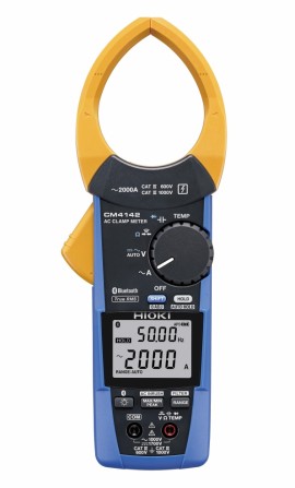 Hioki CM4142 True RMS AC Clamp Meter with Bluetooth, 2000 A AC