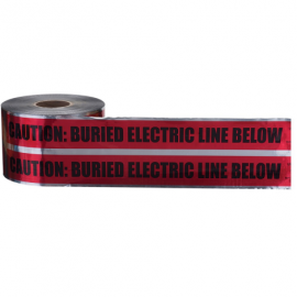 IDEAL Industries 42-251 Detectable Underground Tape, "Caution Buried Electric Line Below", 6", red
