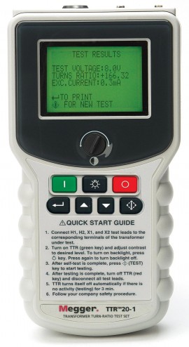 Megger TTR20-1 Handheld Transformer Turns Radio Tester