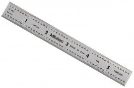 Mitutoyo 182-102 Series 182 Wide Rigid Steel Rule, 6" (16 R), imperial