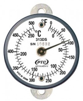 PTC Instruments 313DST1 Dual-Scale Tab Mount Thermometer, 0 to 500°F ...