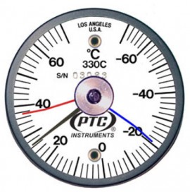 PTC Instruments 330CRRMM Magnetic Rail Thermometer with max-min hands ...
