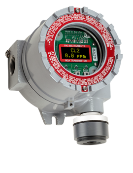 RKI 65-2670RK-CL210 M2A CT-7 Style Sensor/Transmitter with non explosion proof J-box, chlorine ...