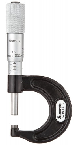 Starrett 436.1XP-1 Outside Micrometer, Plain, 0-1", +/-.0001" - Starrett