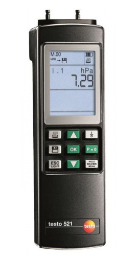 Testo 521-2 Differential Manometer, 0-100 hPa, 0.1% Acc'y