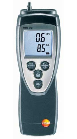 Testo 400563 5122 512-2 Digital Manometer/Anemometer Kit, with Hose and ...
