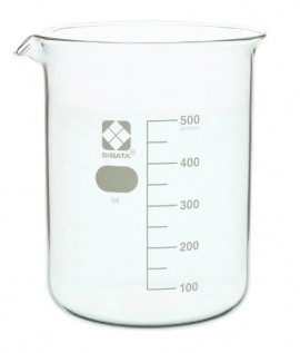 VEE GEE 10020-500A SIBATA Glass Beaker, 500 mL, 10-pack