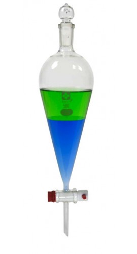 VEE GEE 1426T-2000 SIBATA Glass Separatory Funnel, 2000 ml