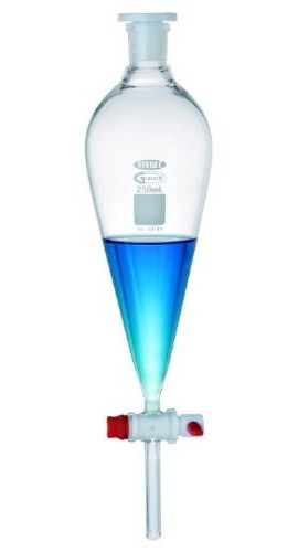 VEE GEE 20149-250 Separatory Funnel with stopper, 250 mL